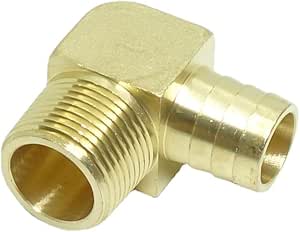 CDQBWKJGFJ 1 Piece Brass Hose Barb Fitting 3/4" Barb x 3/4 NPT Male Pipe 90 Degree Elbow Adapter ...