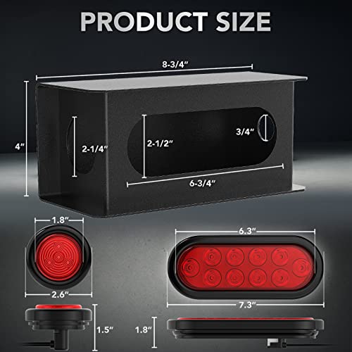 Snapklik.com : MKING Steel Trailer Light Boxes Housing Kit2Pcs LED ...