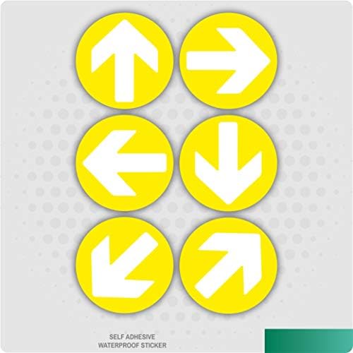 Pack of 6 Direction Arrows Red Self Adhesive Vinyl Stickers Safety ...
