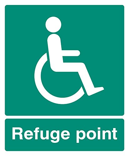 Caledonia Signs 12095E Refuge Point Sign, Rigid Plastic, E: 200 mm x ...