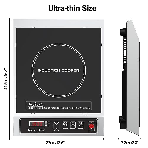 leconchef induction cooktop ultra thin stainless steel commercial grade ...