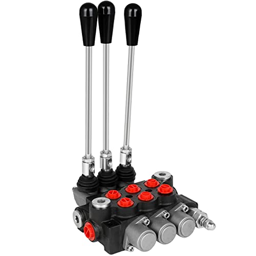 Hydraulic Flow Control Valve 3 Spool 11 GPM SAE Ports Adjustable Relief ...