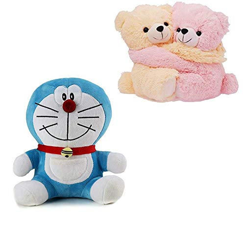 NKL Soft and Very Cutie Soft Doraemon 25cm + Couple Teddy (Pink & Cream ...