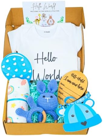 The Baby First Box New Born Newborn Bundle: Onesie, Muslin Swaddle ...