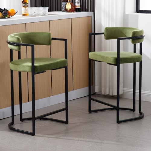 Wahson Modern Bar Stools Set of 2 Kitchen Counter Chairs with Comfy ...