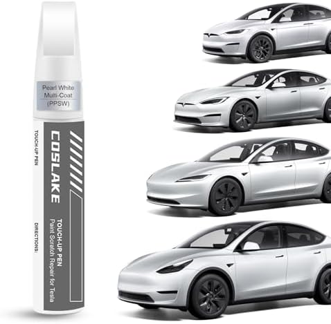 COSLAKE Car Touch Up Paint(Pearl White Multi-Coat(PPSW)) for Tesla ...