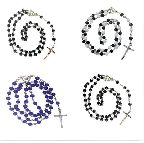 CResha Jesus Cross Crucifix Rosary Prayer Pearls Necklace Christian ...