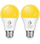 Yellow LED Bug Light Bulbs Outside, A19 LED Yellow Bug Bulb Outdoor 60W ...