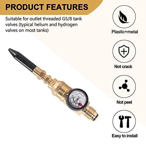 Pvczool Helium Tank Latex Balloon Inflator Regulator with Gauge for G5 ...