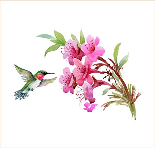 DivineDesigns™ Bird Smelling Flower Sticker | Wall Sticker for Living ...