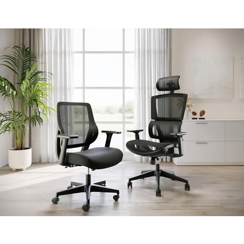 Realspace® Sensi Mesh/Fabric Low-Back Task Chair, Black, BIFMA ...