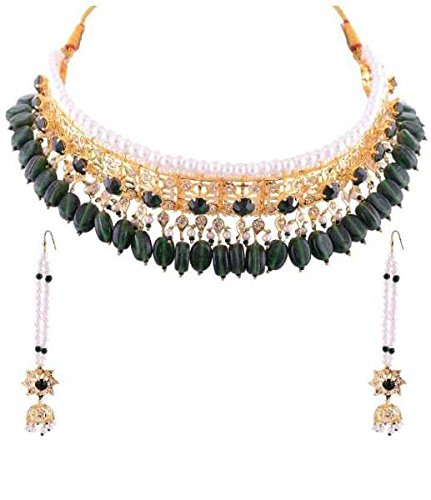 Buy Beautiful Hyderabadi Jadawi Laccha (Choker), 6 Carat Gold Plated at ...