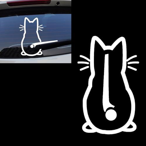 Amazon.com: ijuicy 1 PC Cute Cat Car Rear Windshield Wiper Decal ...