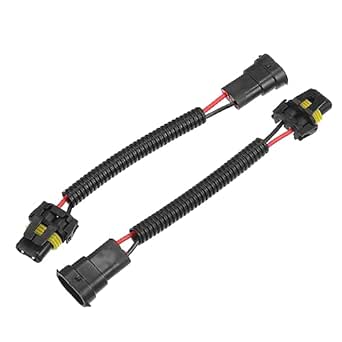 X AUTOHAUX 2 Pcs H8 H9 H11 Male to 9006 HB4 Female Wire Socket Adapter ...