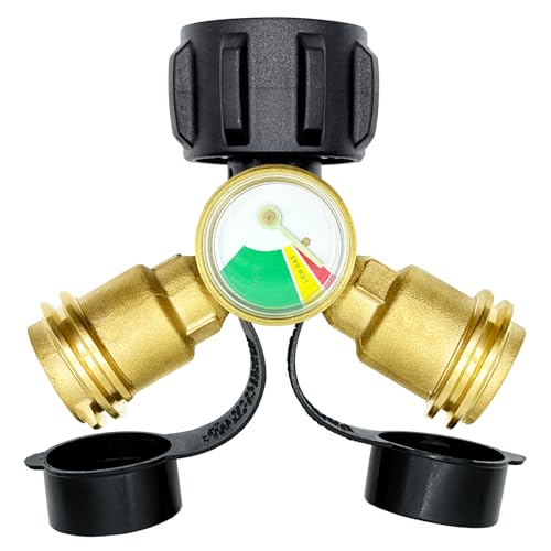 Runtticoon Propane Splitter 2 Way with Gauge,Propane Tank Y Splitter ...