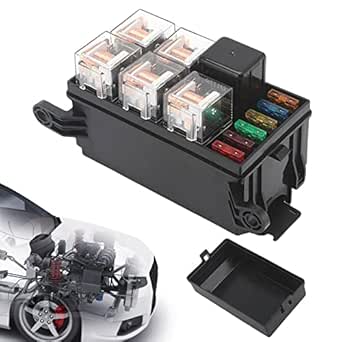 F FABOBJECTS® Auto Fuse Relay Box - Waterproof Home Fuse Relay Block ...
