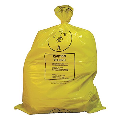 Medegen 47-CBL4 Chemotherapy Waste Bag, CYTA Symbol, Yellow/Black, 4.0 ...