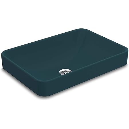 KOHLER Forefront Rectangular Vessel Basin, Without Deck, Honed Peacock ...