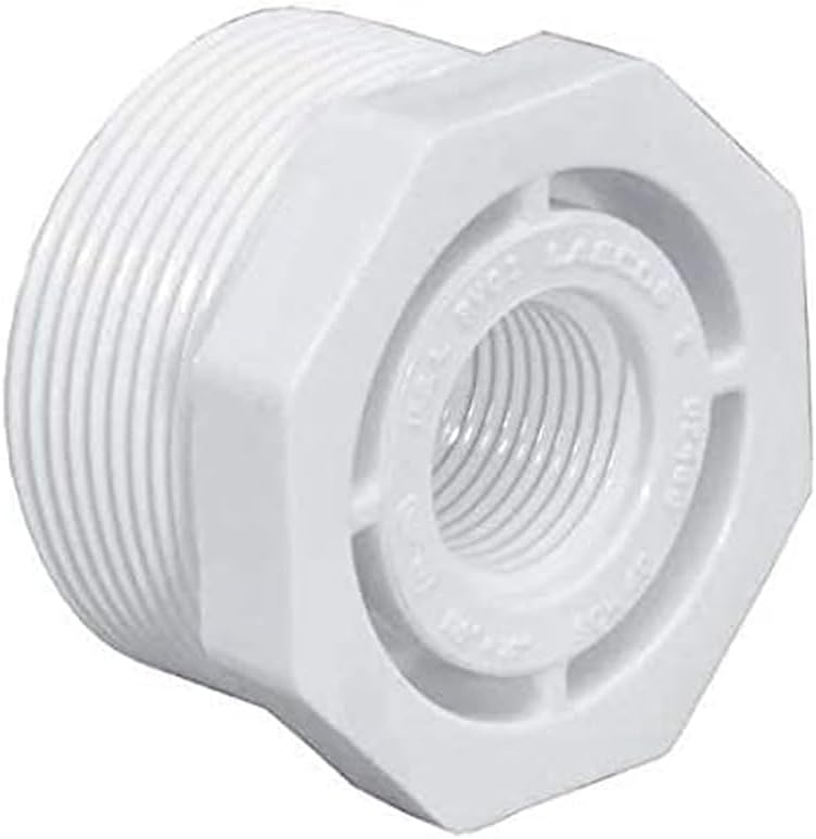 Amazon.com: White Sch 40 PVC Reducer - 3/4 Inch MNPT x 1/4 Inch FNPT ...