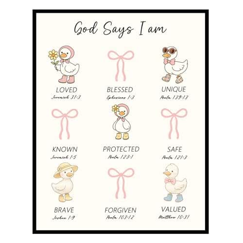 Amazon.com: God Says I Am Biblical Affirmations Wall Art – Silly Goose ...