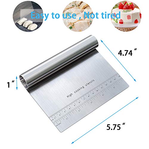 Pro Dough Pastry Scraper/Cutter/Chopper Stainless Steel Mirror Polished ...