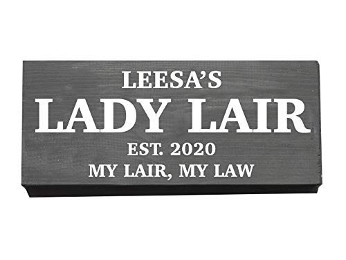Personalised Lady Lair Wooden Sign | She Shed | Woman Cave | Est. Year ...