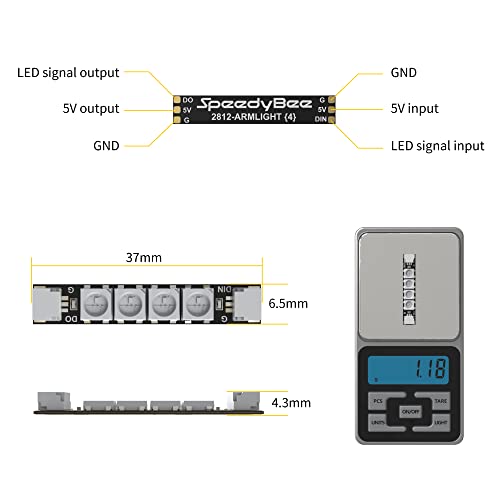 SpeedyBee FPV Drone LED Lights Strip-4pcs RGB Programmable Strip with Multi-Colors Free ...
