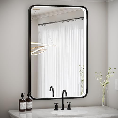 Amazon.com: Megatex 48x30 Lighted Mirrors for Bathroom Wall, Modern ...
