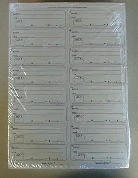 Amazon.com : Bundle of 200 Sheets Auction Clerking Tickets 3 Part ...