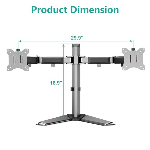 Snapklik.com : WALI Dual Monitor Stand For Desk, Computer Monitor ...