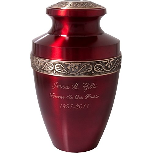 Amazon.com: Custom Engravable Scarlet Brass Cremation Urn (11 ...