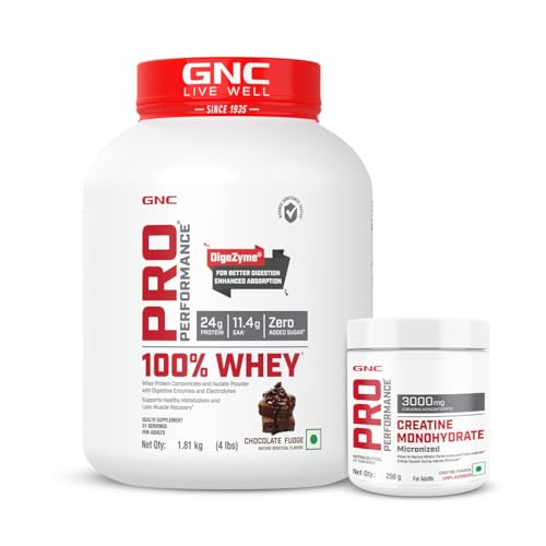 GNC Pro Performance 100% Whey + Creatine Monohydrate Combo (Chocolate ...