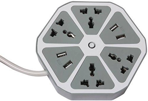 Kartik 6A Multi-Plug Point Extension Cord 3m with LED Indicator and ...