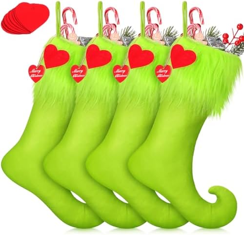 Amazon.com: Geyoga 4 Pack Whimsical Jester Stocking Christmas Elf ...