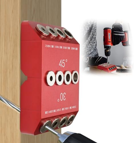 Omninmo 30 45 90 Degree Angle 4 Sizes Drill Hole Guide Jig with 4 Drill ...