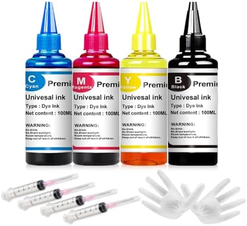 Amazon.com: Black/Cyan/Magenta/Yellow Universal Refill Ink Kits Suit for Eposn for Canon for HP ...
