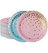 Amazon.com: Ottin Ombre Rainbow Party Paper Plates 9'' 60 counts 5 ...