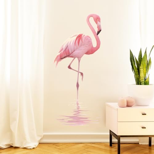 Amazon.com: RoyoLam Lifelike Pink Flamingo Bird Wall Decal Nursery ...
