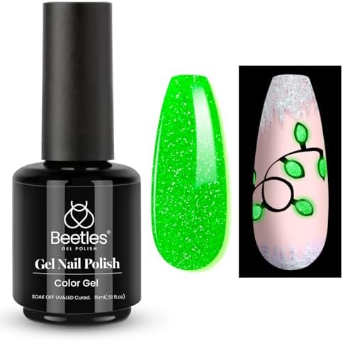 Amazon.com : TUTUYU Neon Yellow Glitter Gel Polish,Sparkly Shimmer ...