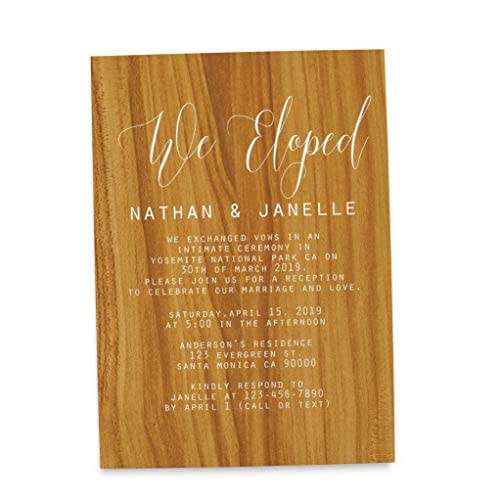 Amazon.com: We eloped Wedding Elopement Reception Invitation Cards ...