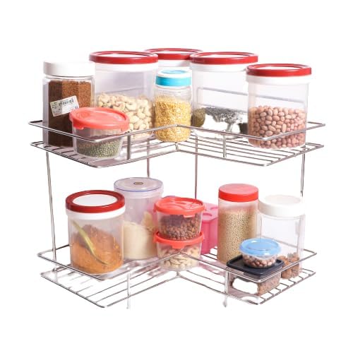 DIVI HOME-Corner L- Shape Stand | Double Layer Stainless Steel ...