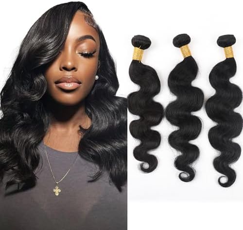 Amazon.com : Body Wave Bundles Human Hair 16 18 20 Inch Brazilian Body ...