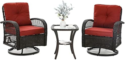 Amazon.com: MAGIC UNION Rattan Rockers Outdoor Furniture 3 Piece ...