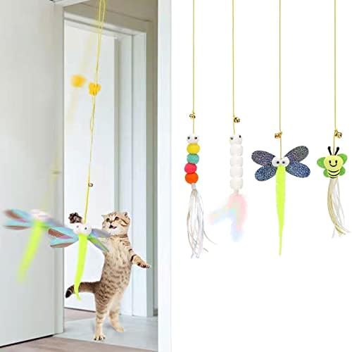 Amazon.com : 4 Pack Hanging Cat Toy - Retractable and Hanging cat door ...