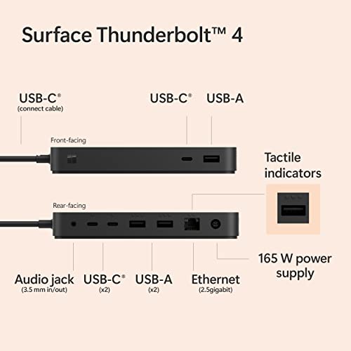 Buy Microsoft Surface Thunderbolt 4 Dock - High-Speed Docking Station with Dual 4K Monitor ...