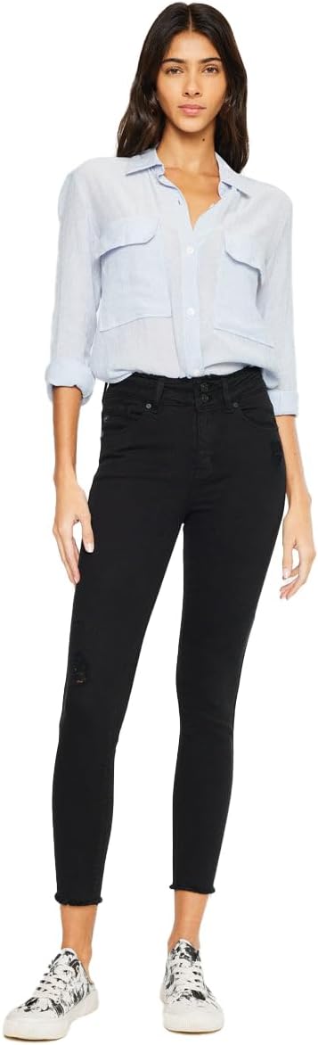 SALT TREE Kan Can Women's HIGH Waist Ankle Length Two Button Jeans ...
