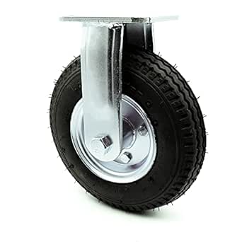 Service Caster 8 Inch Pneumatic Tire Rigid Caster - 8 x 3 Black Rubber ...