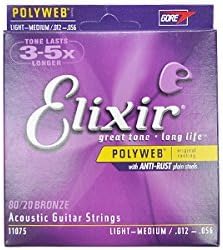 Amazon.co.jp: 【国内正規品】 ELIXIR エリクサー アコースティックギター弦 80/20 Bronze POLYWEB ...