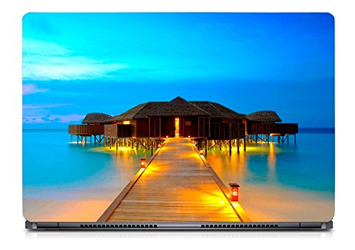 PUNIX - Beautiful Illuminated Bungalow on Beach Exclusive Laptop Decal ...