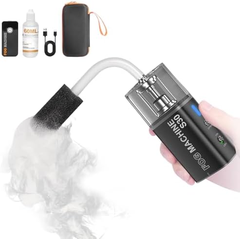 LYNCA Fog Machine, Portable Mini Smoke Machine with Fluid, Wireless ...
